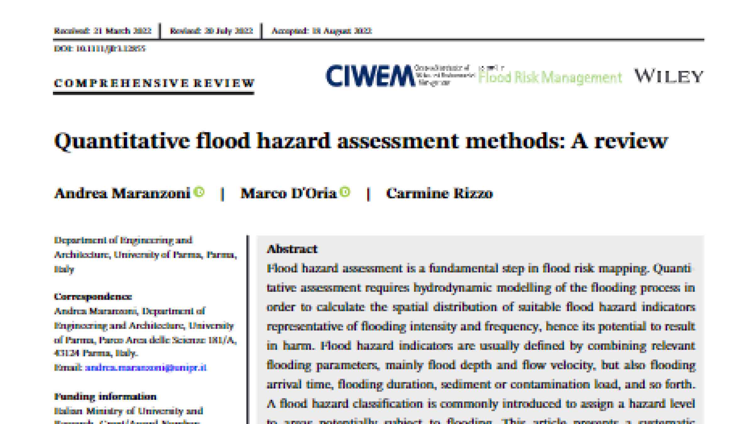 Quantitative Flood Hazard Assessment Methods A Review PreventionWeb Quantitative Flood Hazard Assessment Methods A Review PreventionWeb
